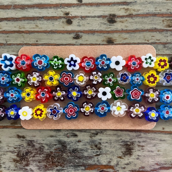 Glass Flower Beads - Etsy