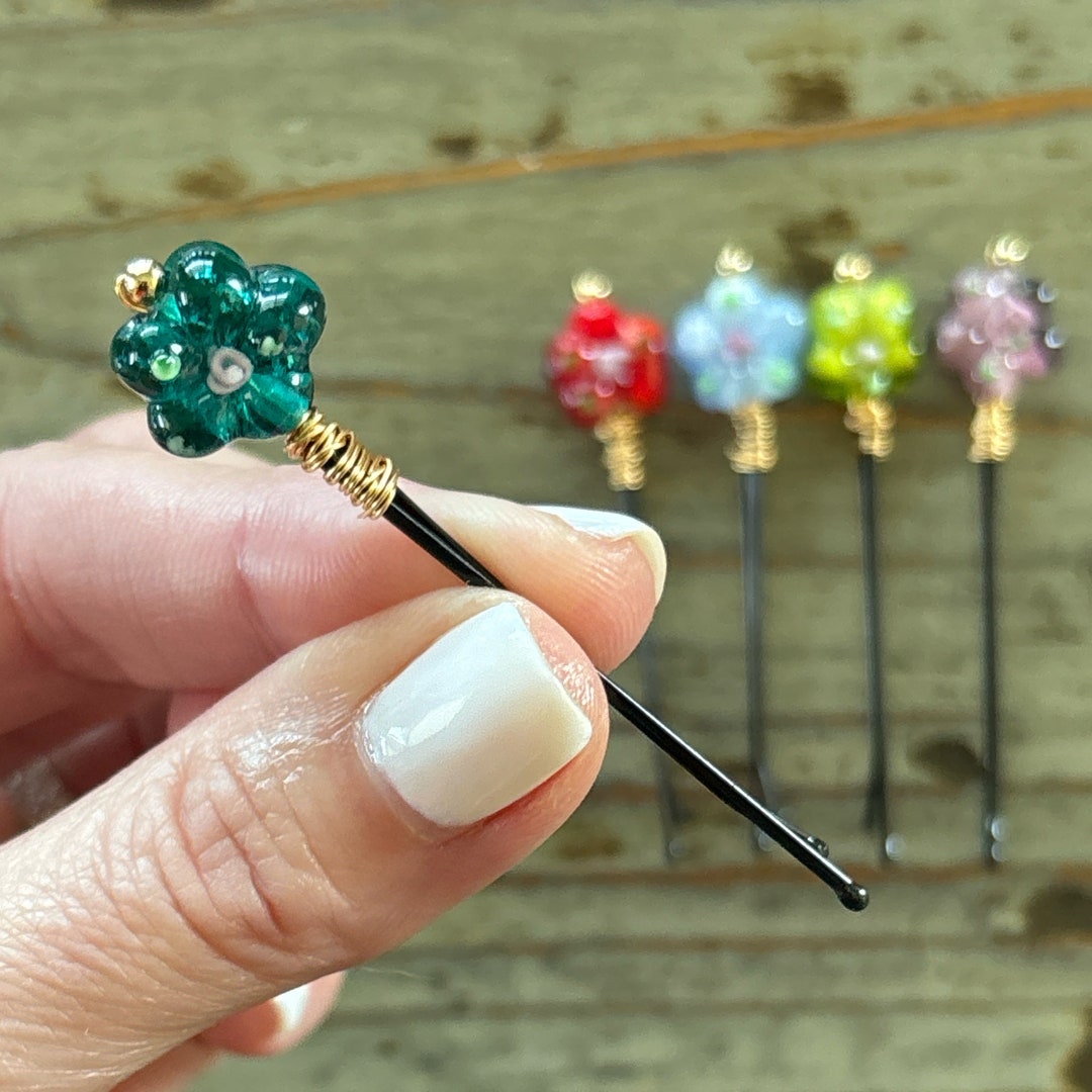 Lampwork Flower Bobby Pin - Etsy