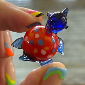Lampwork Glass Turtle, Colorful Turtles 1” Display, Decoration ...