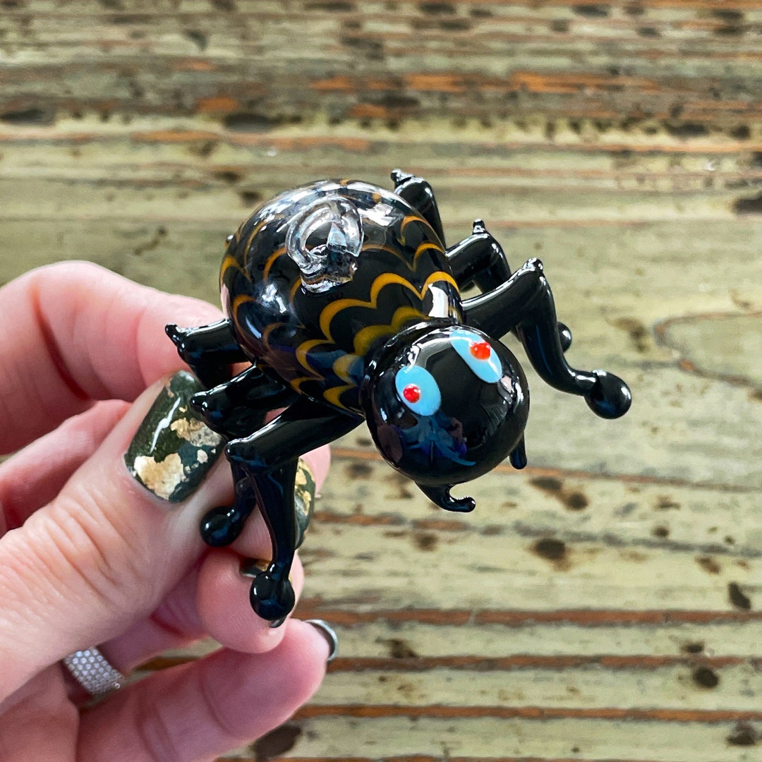 Lampwork Glass Spider, Spider Display, Decoration, Figurine, Pendant - Etsy