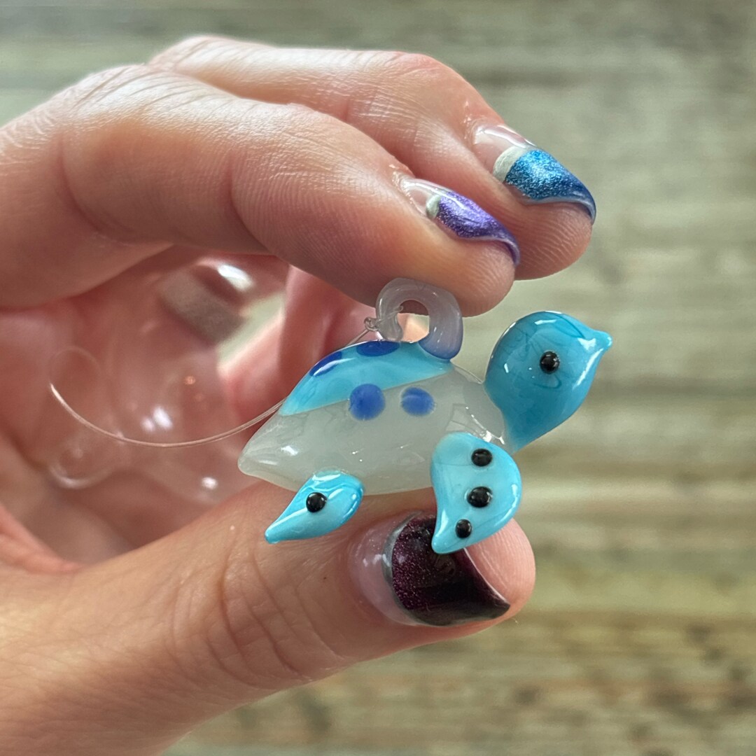 Lampwork Glass Turtle, Float Glass for Aquariums, Cute Aquarium Decor ...