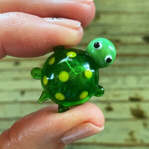 Lampwork Glass Turtle, Green Garden Turtles 32mm, Display, Decoration ...