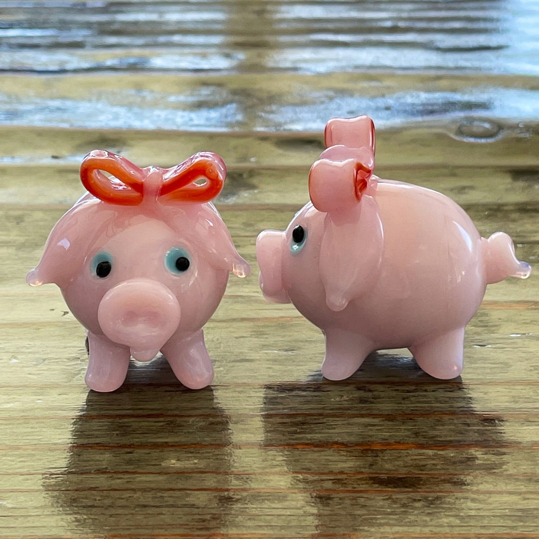 Lampwork Glass Girl Pig, Display, Decoration, Figurine - Etsy