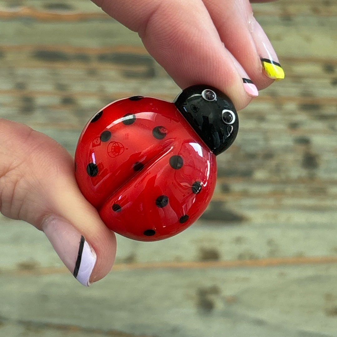 Lampwork Ladybug Display, Decoration, Figurine, Large Glass Ladybird - Etsy