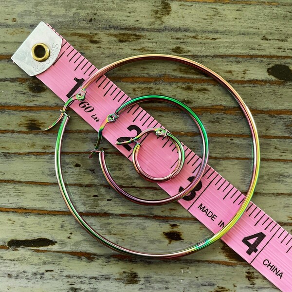 Rainbow Hoops - Etsy