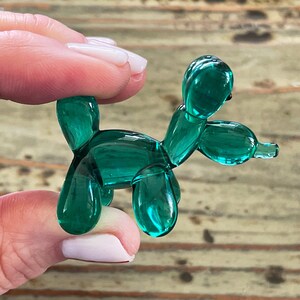 Balloon Dog Figurine, 2” Teal Lampwork Glass Dog - Etsy