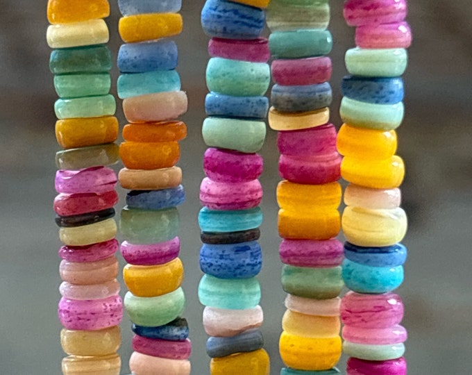 Natural Freshwater Shell Dyed Beads, 4mm Disc - Etsy