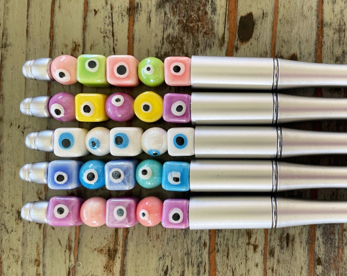 Ceramic Evil Eye Beaded Pens, Office, Writer, Teacher Gifts - Etsy