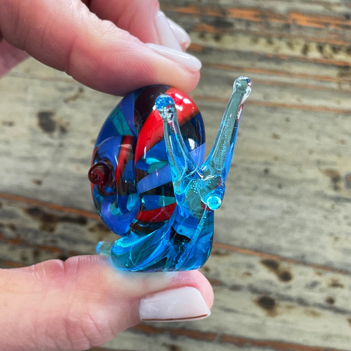 Lampwork Garden Snail, Colorful Large Glass Snail Display, Decoration ...