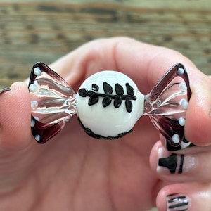 Lampwork Glass Candy, 2” Old Fashioned Black Wrapped Candy - Etsy