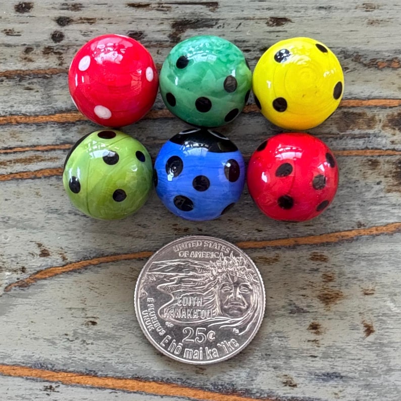 Ladybug Marbles, Lampwork Glass Marble, 17mm - Etsy