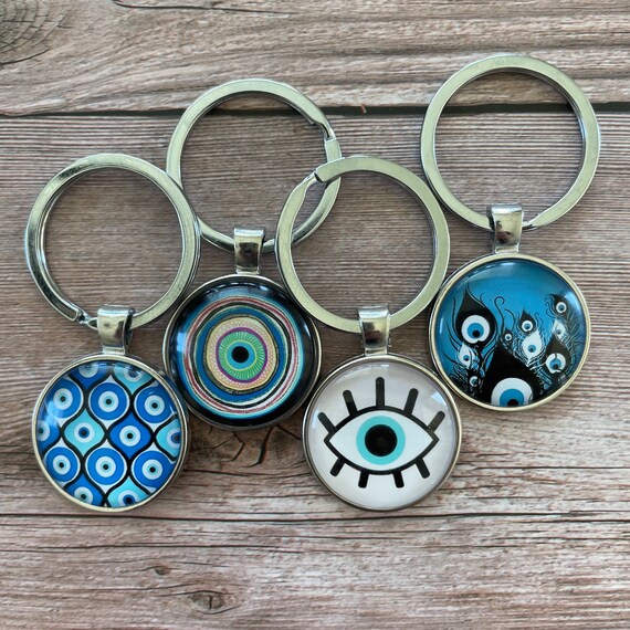 Evil Eye Key Chains Mixed Colors Protection Beads | Etsy
