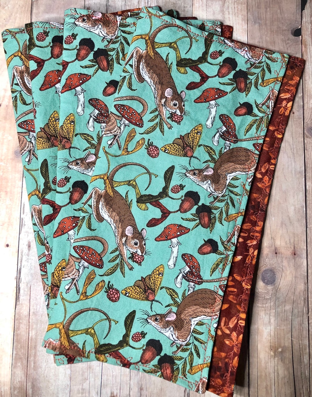 Cloth Napkins - Set of 4 OR 6 Mouse Napkins - 100% Cotton - 9"x9 ...