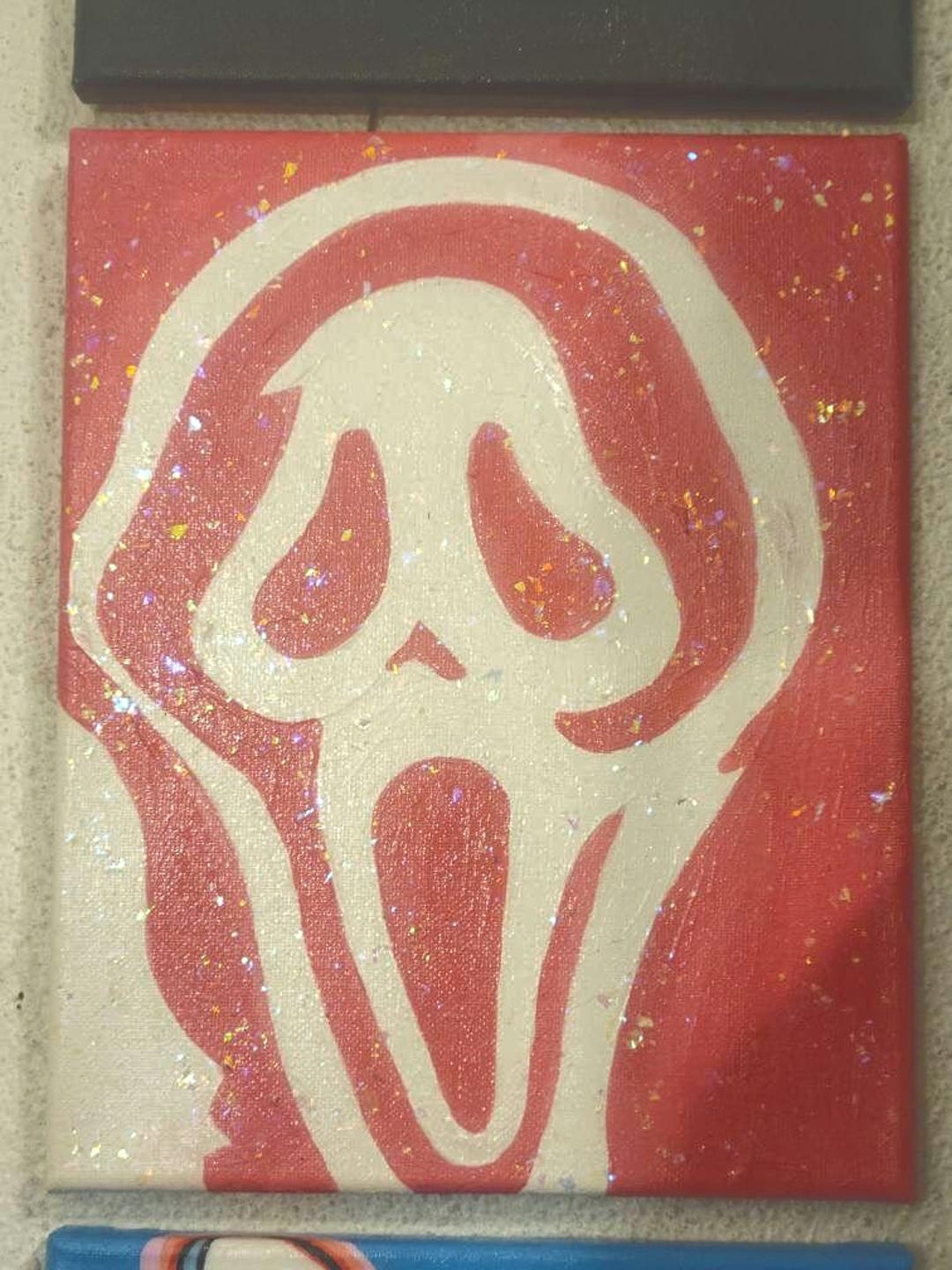Pink Sparkly Ghostface Painting - Etsy