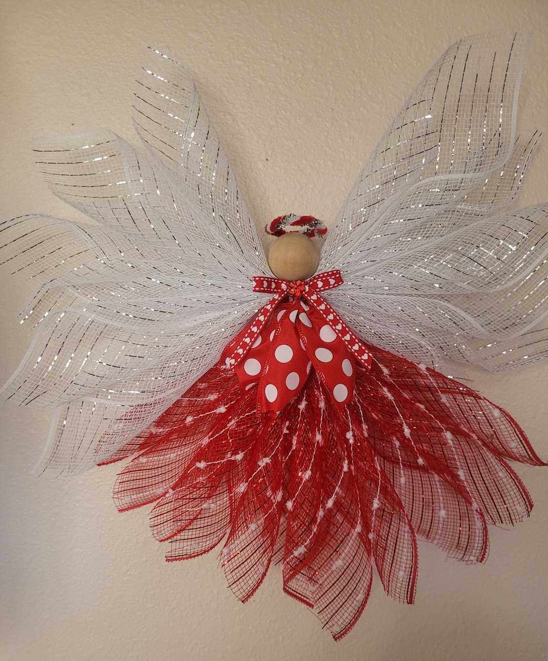 Angel Wreath, Angel Tree Topper, Angel Decor, Christmas Angel, Guardian ...