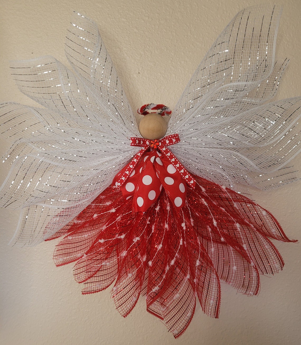 Angel Wreath, Angel Tree Topper, Angel Decor, Christmas Angel, Guardian ...