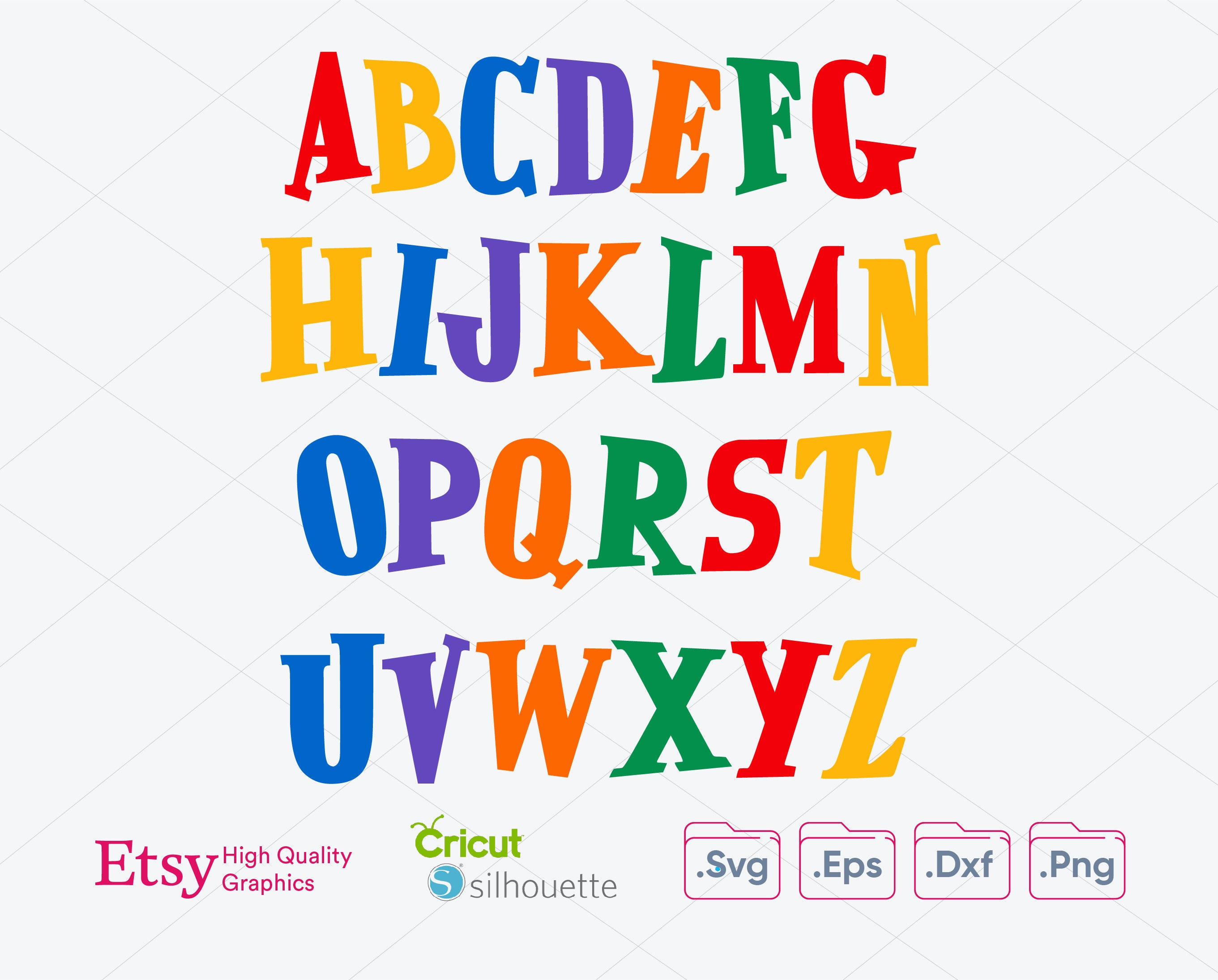 TV Show Alphabet Graphics Files for CRICUT SILHOUETTE Cameo Cutters - Etsy