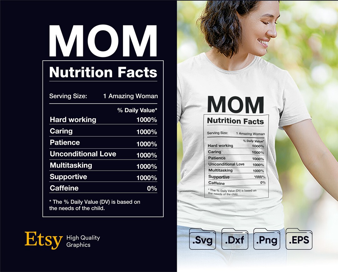 Mom Nutritional Facts Svg, Nutrition Fact Svg, Mom Life Clipart, Mother ...