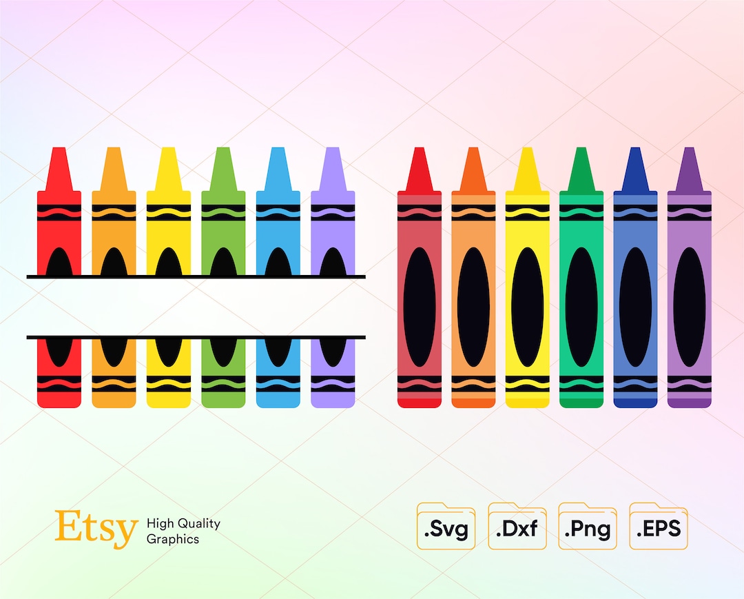 Crayon Split Monogram SVG Vector File and PNG Transparent Background ...