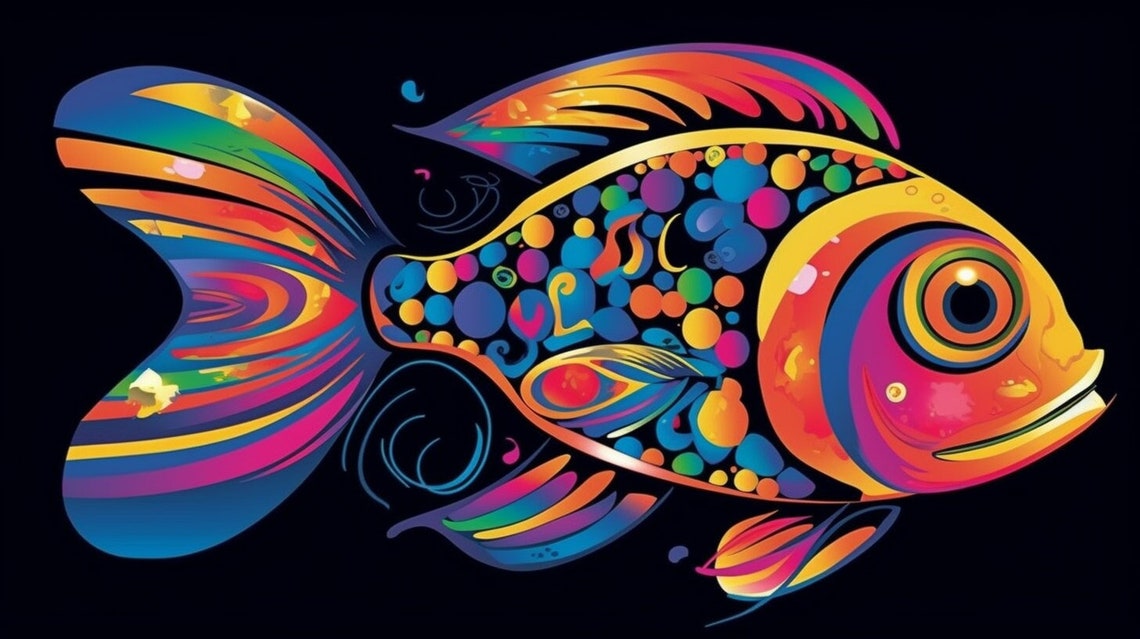 Colorful Pop Art Fish: "energetic Fishy Splash - Pop Art Digital Poster ...