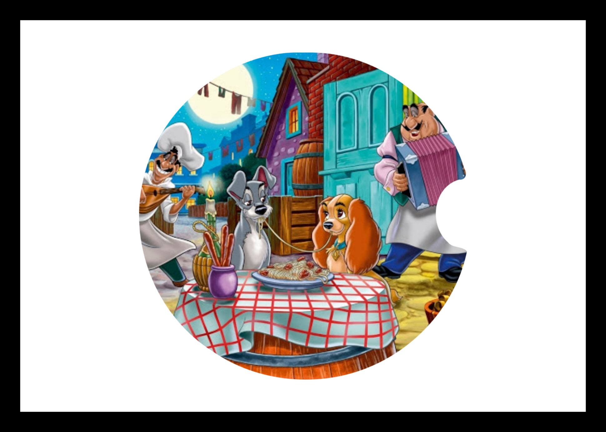 Lady and The Tramp Dogs Spaghetti Scene Disney Epcot Print | Etsy