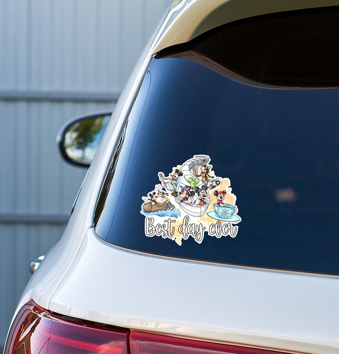 Best Day Ever Mickey & Friends Hand Drawn - Full Color Vinyl Decal ...