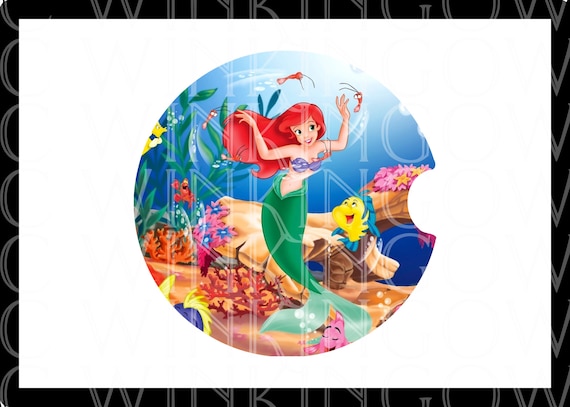 Ariel Little Mermaid Character Car Coaster Template - Etsy
