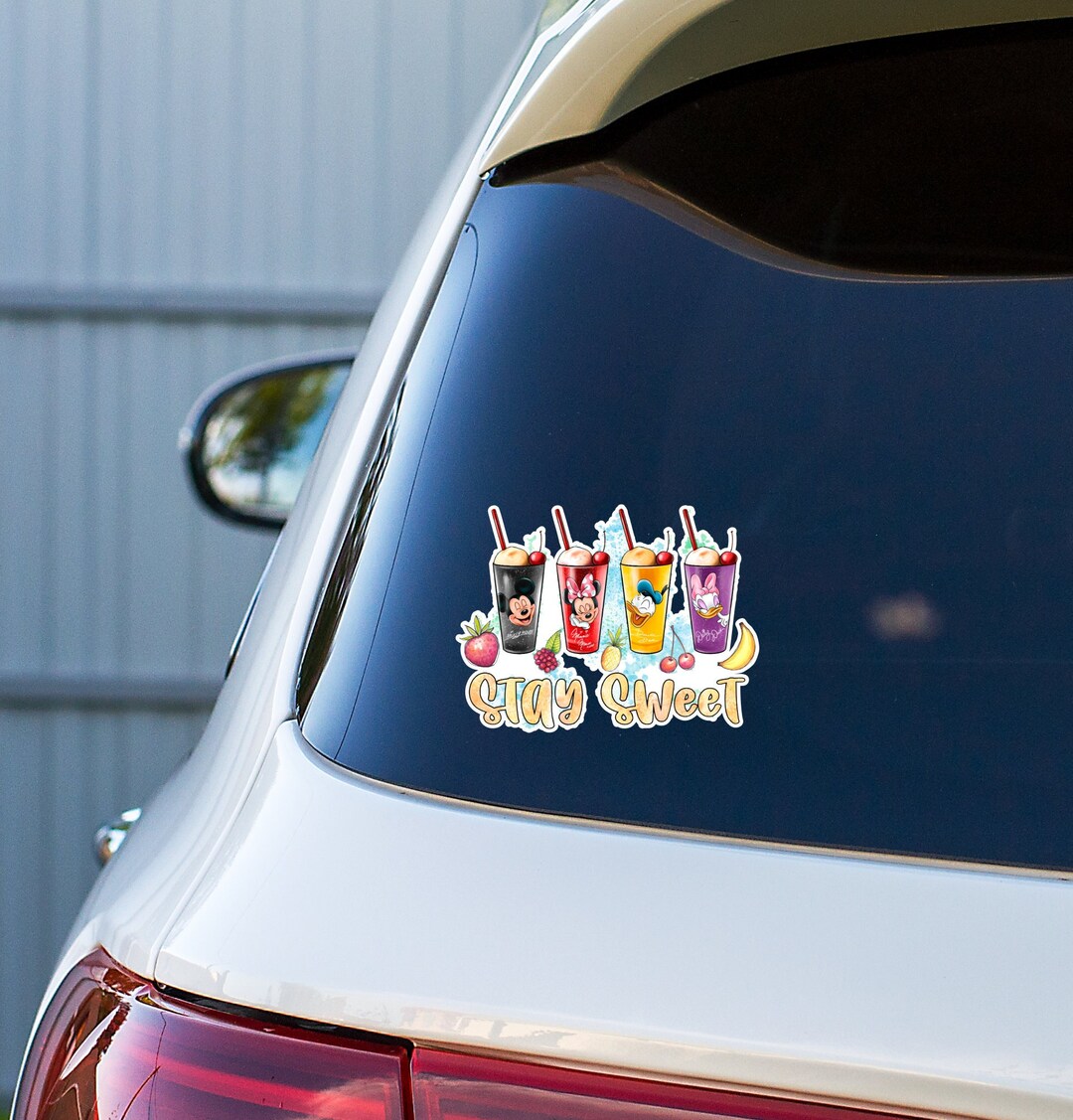 Watercolor Stay Sweet Character Drinks Full Color Vinyl Decal Sticker ...