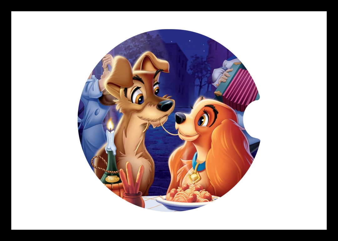 Lady and the Tramp Dogs Spaghetti Scene Disney Epcot Print Sublimation ...