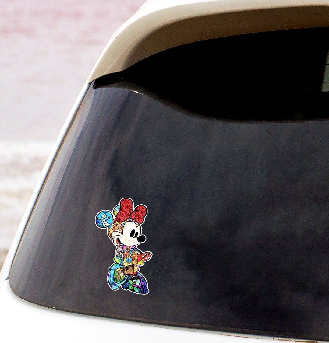 Retro Minnie Characters Filled - Full Color Vinyl Decal Sticker ...