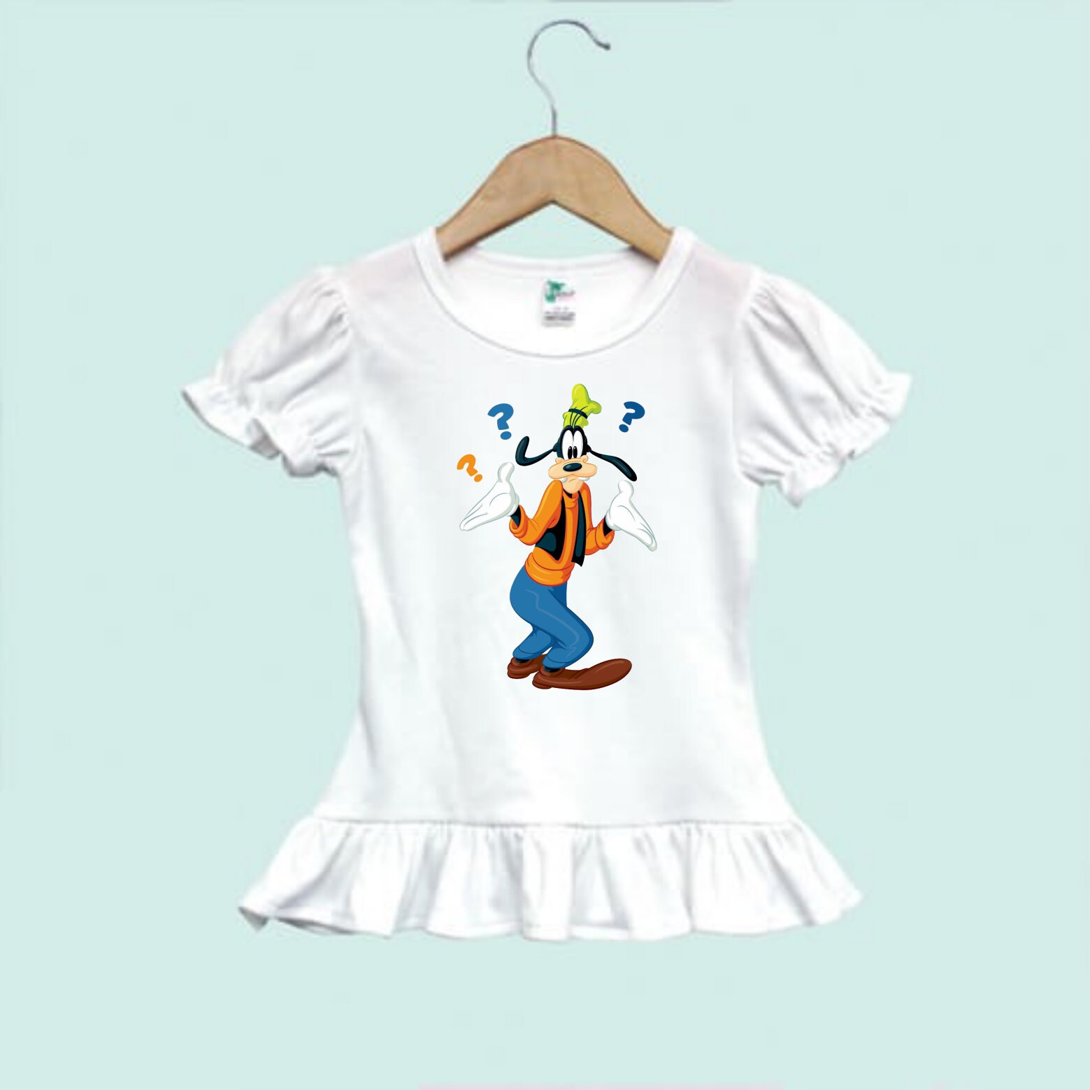 Goofy With All the Questions Character Toddler Baby Infant Youth Ruffle ...