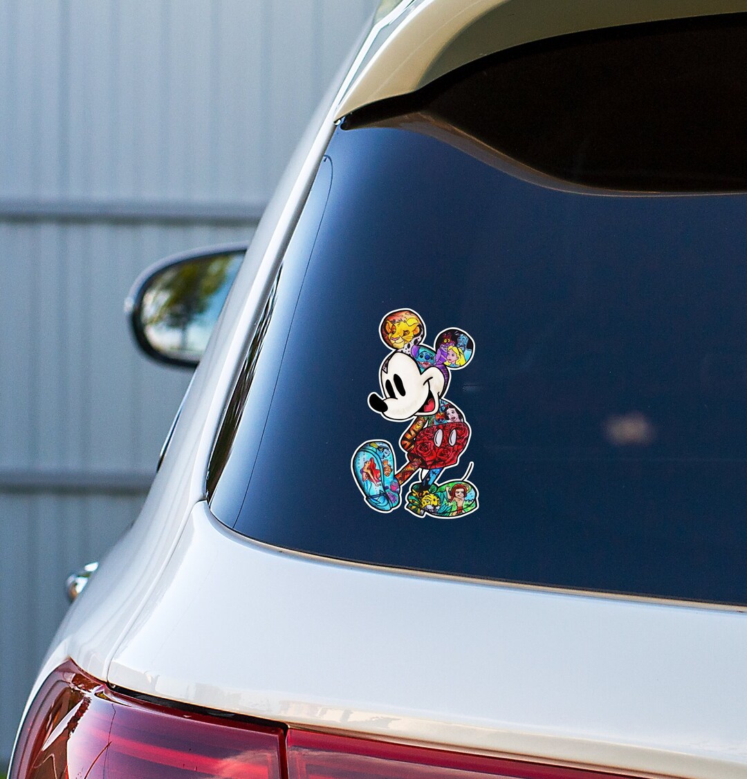 Retro Mickey Characters Filled - Full Color Vinyl Decal Sticker ...