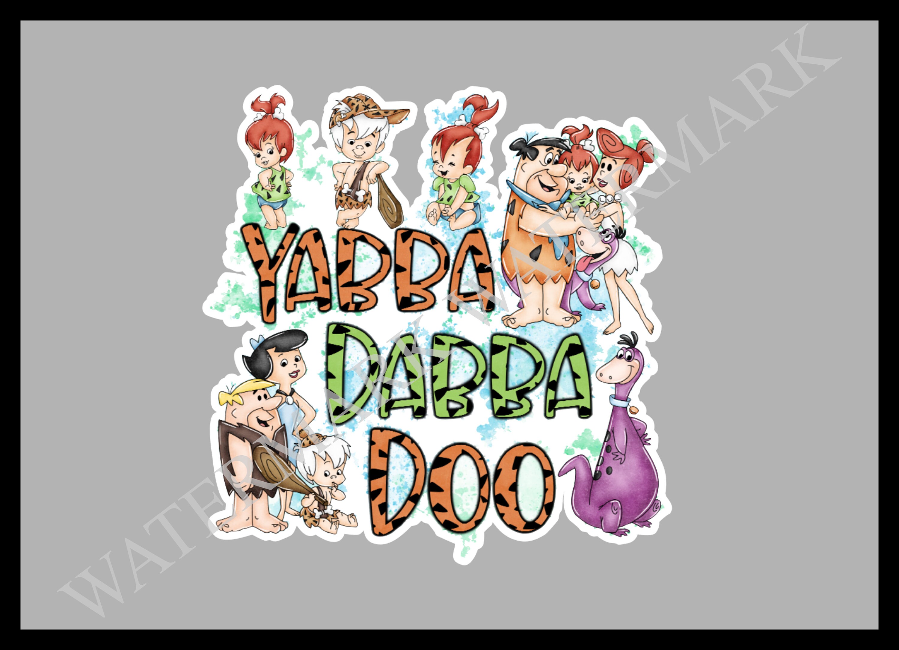 Yabba Dabba Do - Full Color Vinyl Decal Sticker - Vehicle, Car, Laptop ...