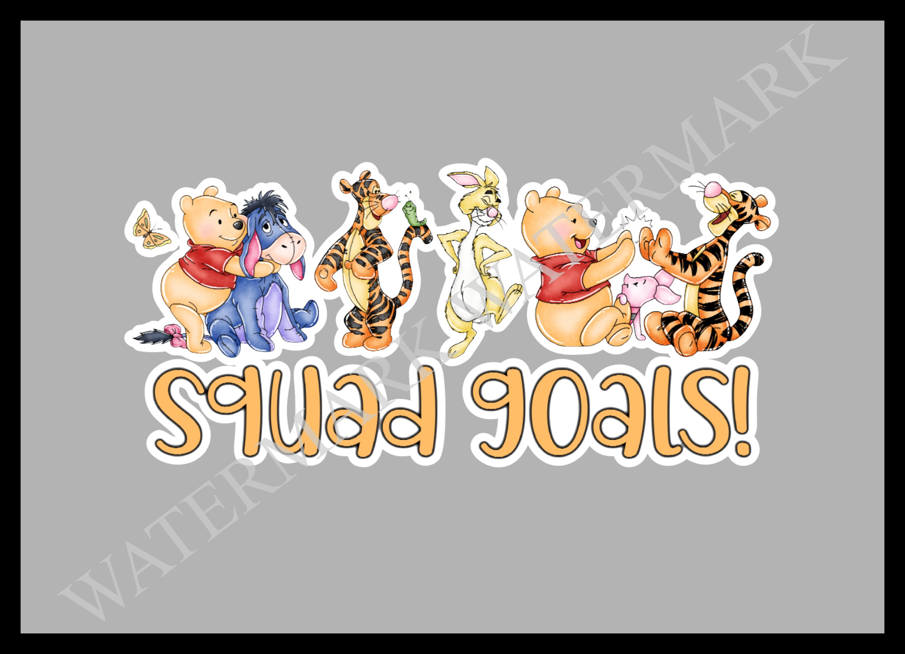 Pooh & Friends Squad Goals Hand Drawn Full Color Vinyl Decal - Etsy