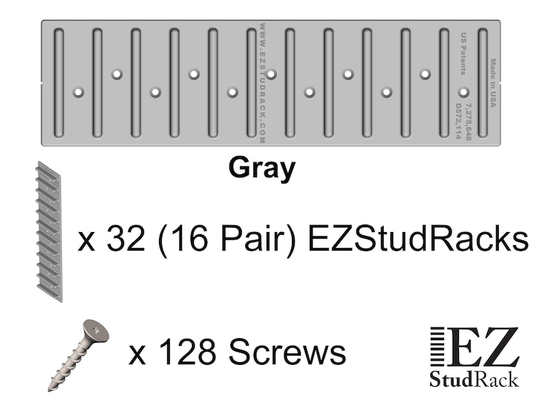 Made in USA Ezstudrack Shelving System- 32 Pack (16 Pair) of ...