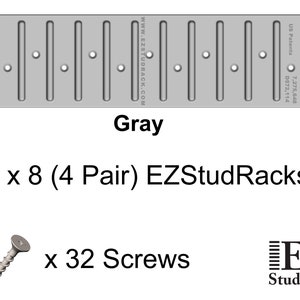 Made in USA Ezstudrack Shelving System- 8 Pack (4 Pair) of Ezstudracks ...