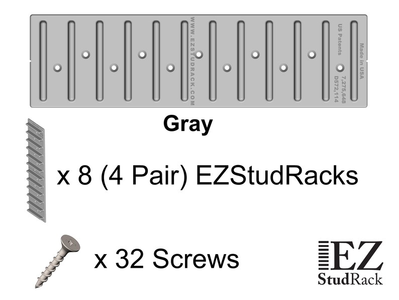 Made in USA Ezstudrack Shelving System- 8 Pack (4 Pair) of Ezstudracks ...