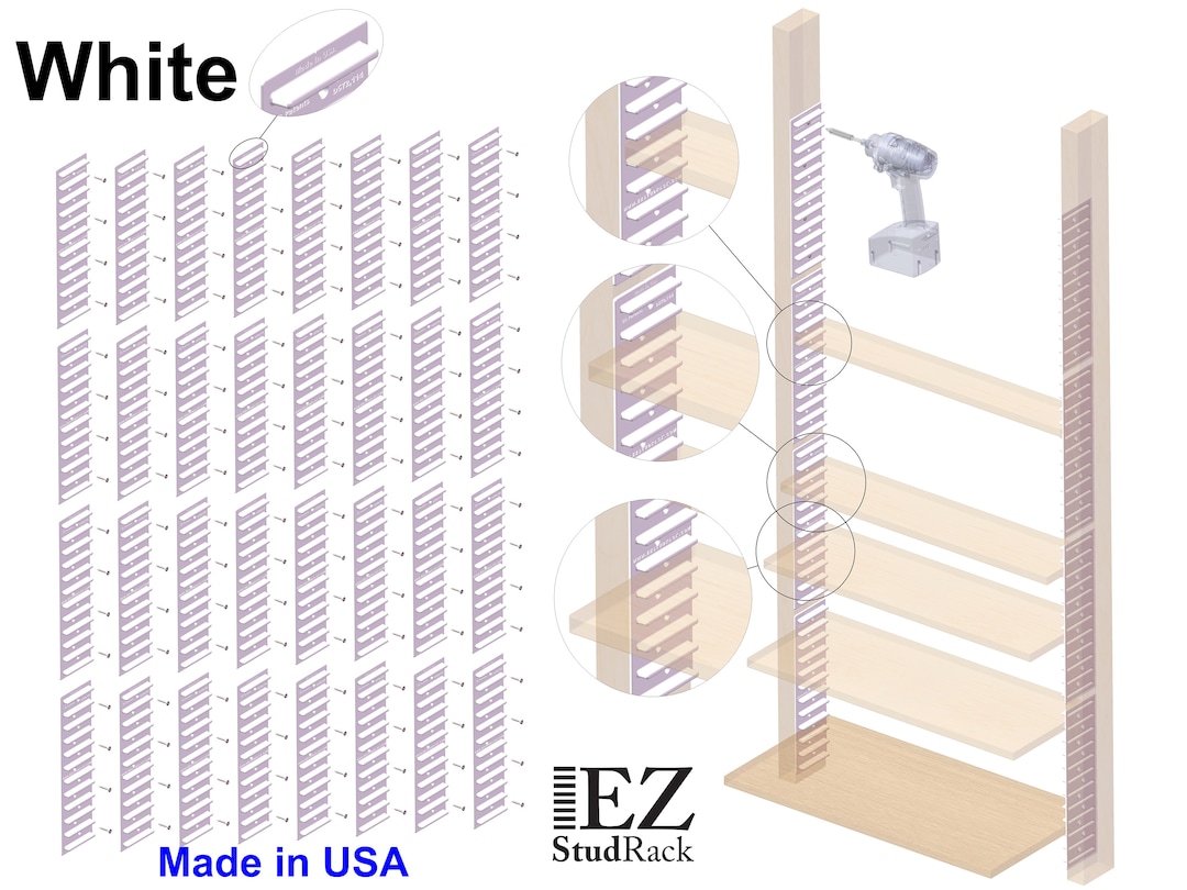 Made in USA Ezstudrack Shelving System- 32 Pack (16 Pair) of ...