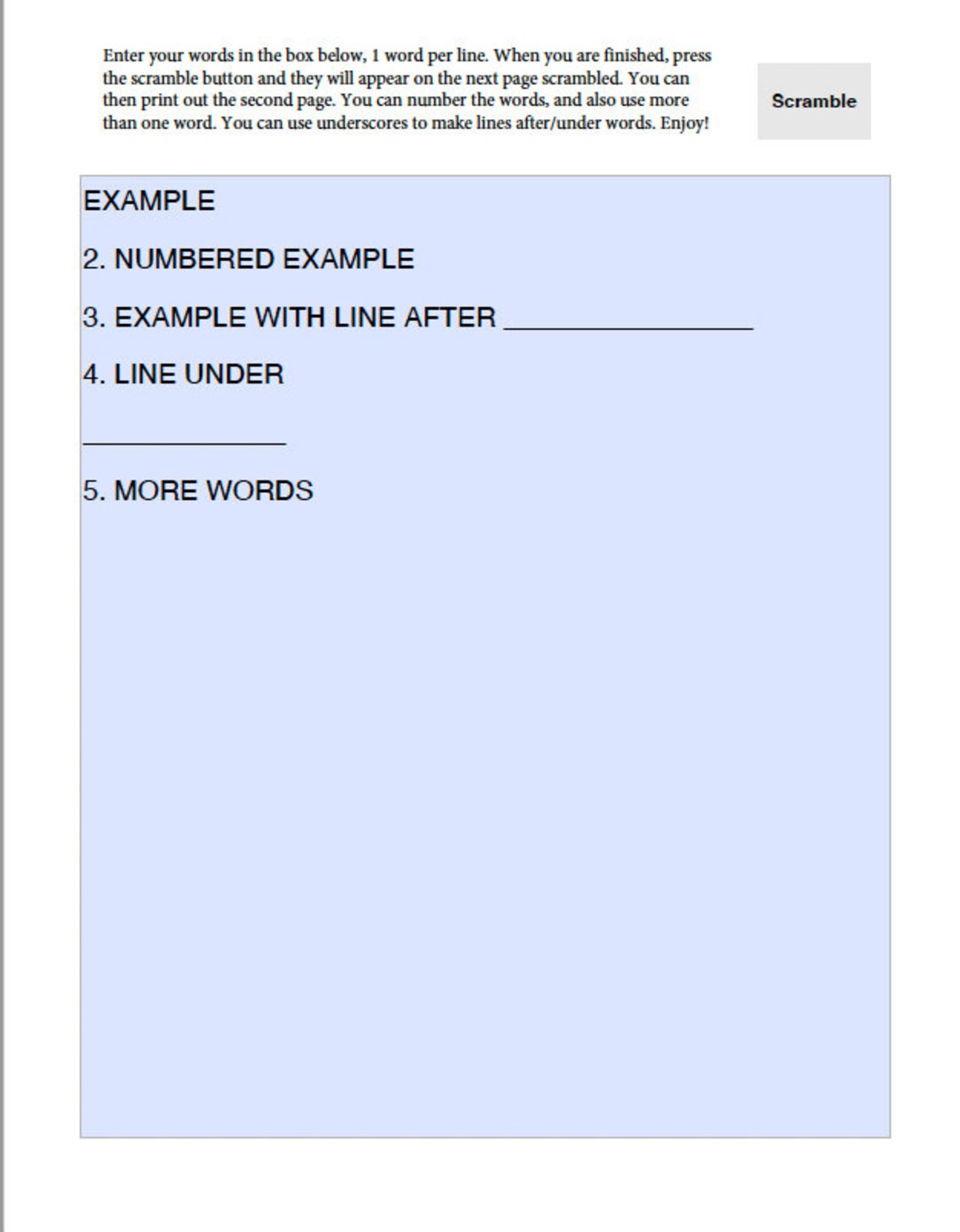 Customizable PDF Word Scramble Generator Interactive and - Etsy