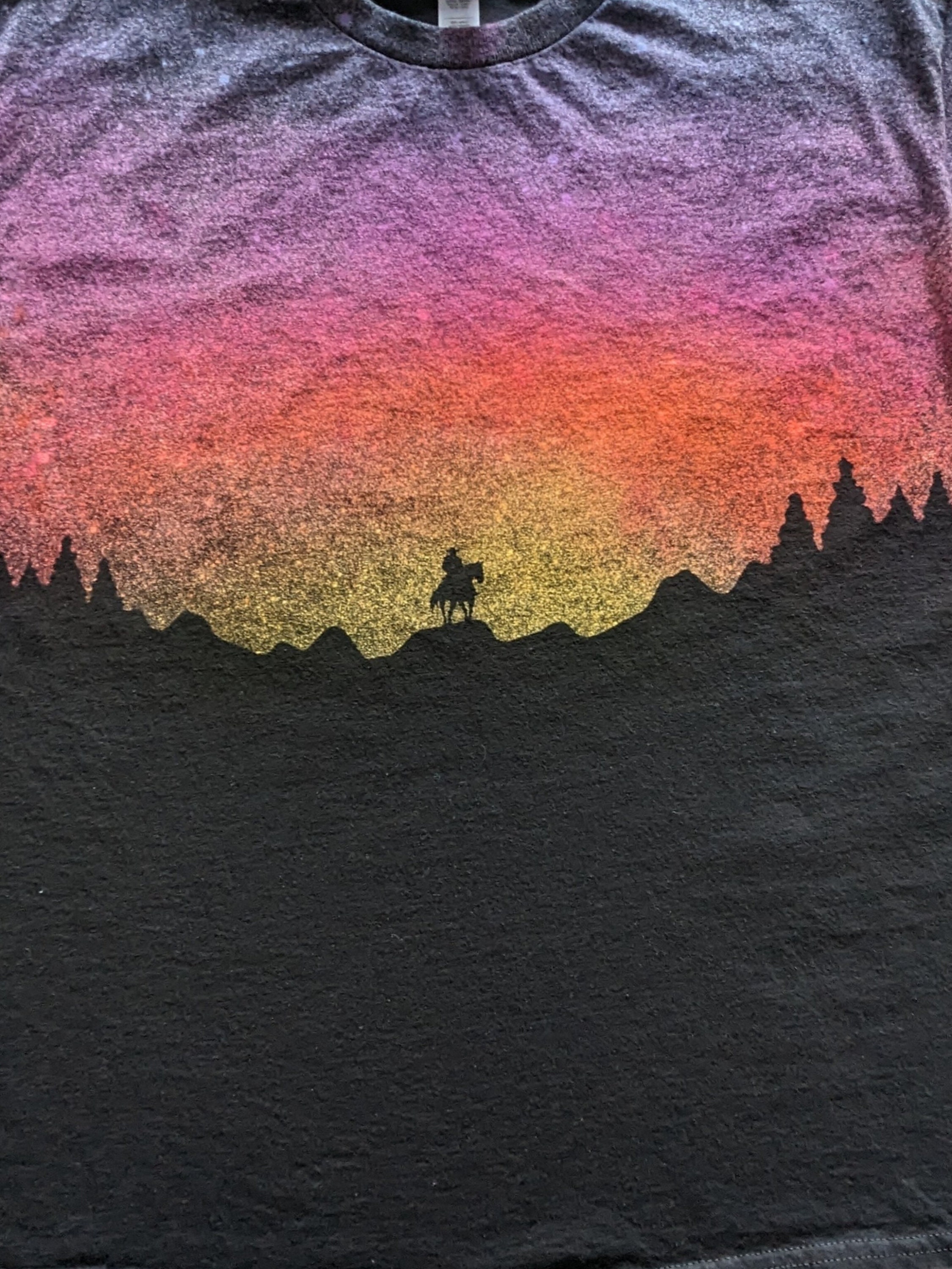 Cowboy Sunset Scape | Reverse Tie-dye - Unisex T-shirt - Etsy