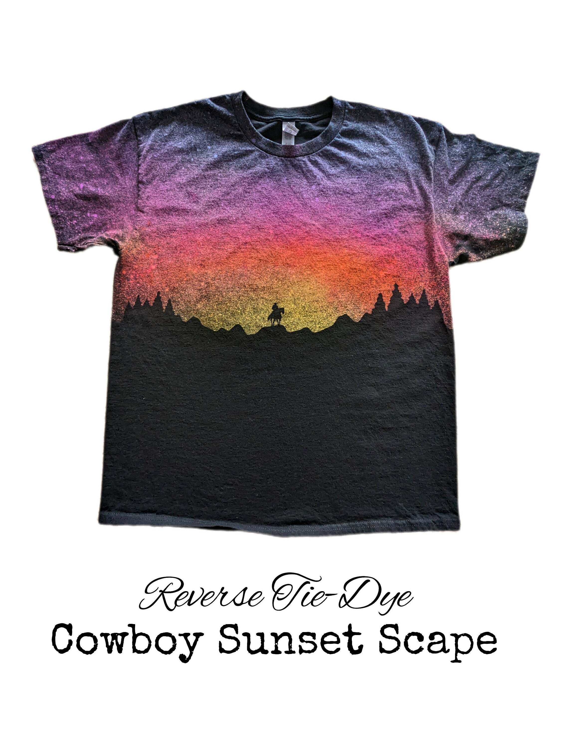 Cowboy Sunset Scape | Reverse Tie-dye - Unisex T-shirt - Etsy