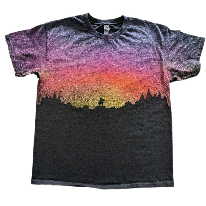 Cowboy Sunset Scape | Reverse Tie-dye - Unisex T-shirt - Etsy