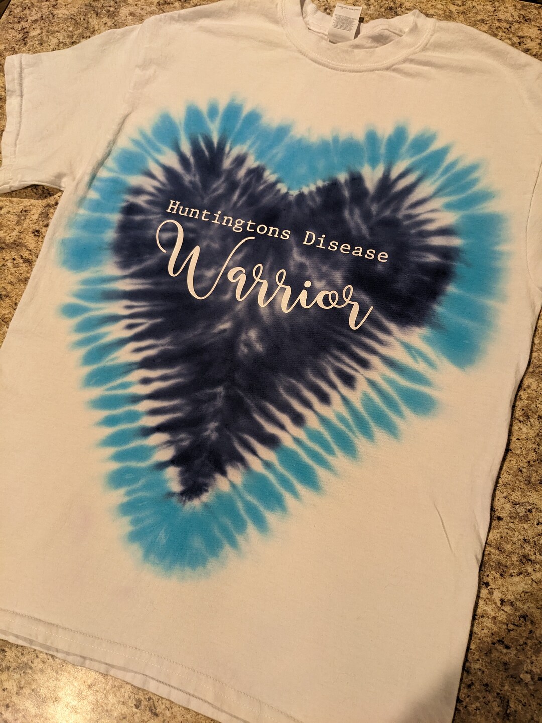 Huntington's Disease WARRIOR - Tie Dye Blue Heart T-shirt - Etsy
