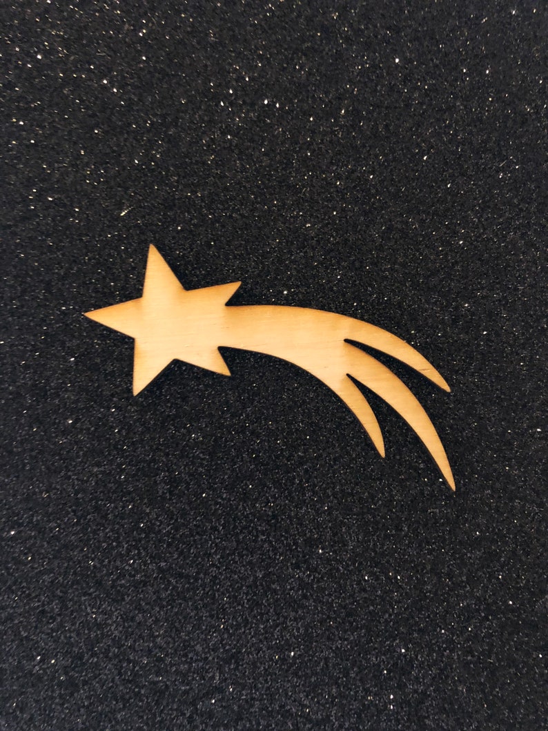 Shooting Star Laser Wood Shaped Cut Out Unfinished - Etsy