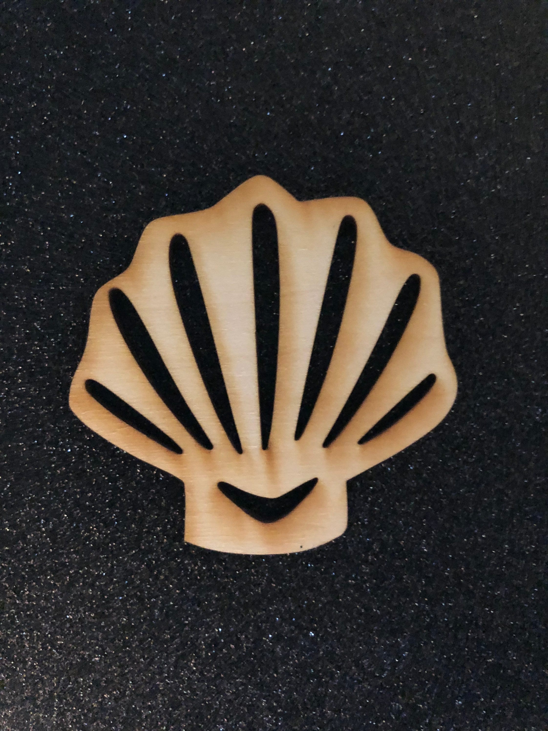 Sea shell laser wood shaped cut out unfinished | Etsy