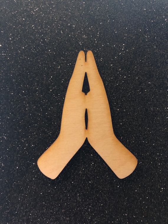 Praying Hands Laser Wood Shaped Cut Out Unfinished | Etsy