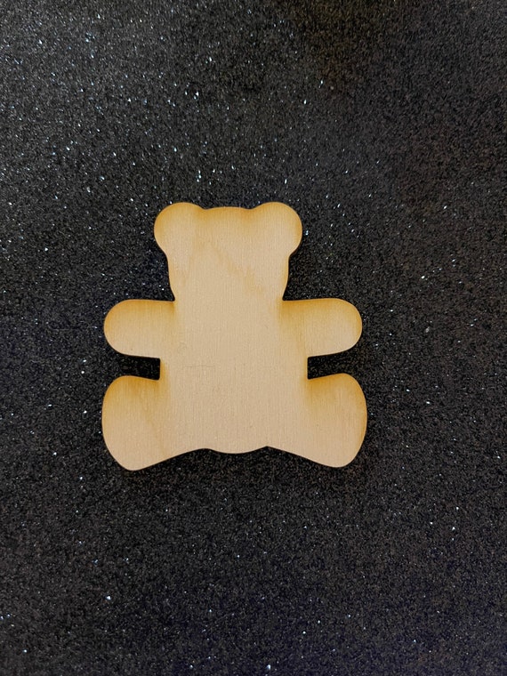 Teddy Bear Laser Wood Shaped Cut Out Unfinished | Etsy