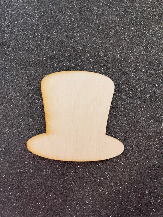 Top Hat Laser Wood Shaped Cut Out Unfinished - Etsy
