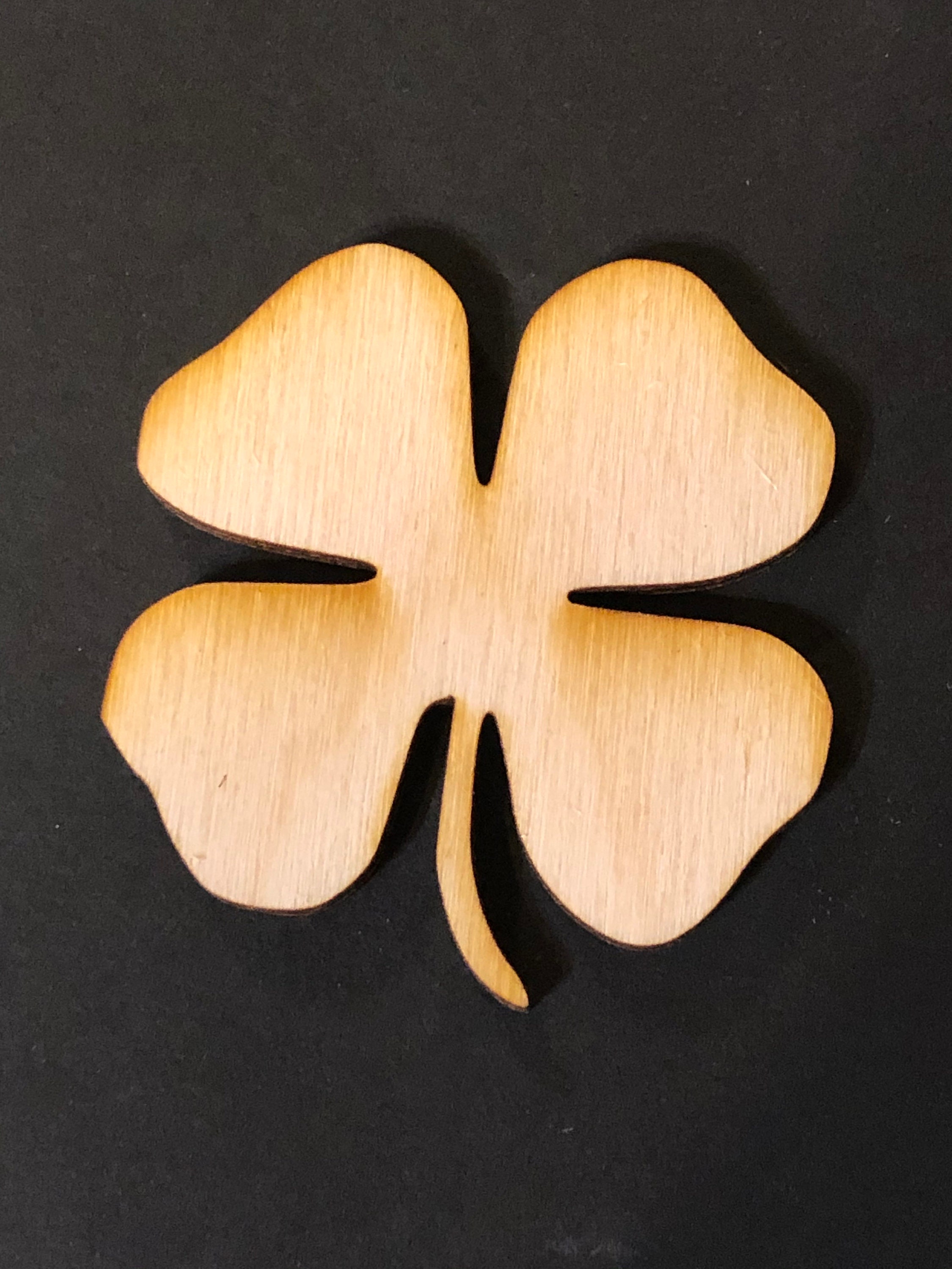 Four Leaf Clover Laser Wood Shaped Cut Out - Unfinished - Etsy