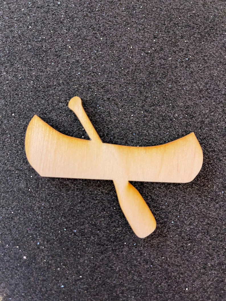 Canoe With Oar Laser Wood Shaped Cut Out - Unfinished - Etsy